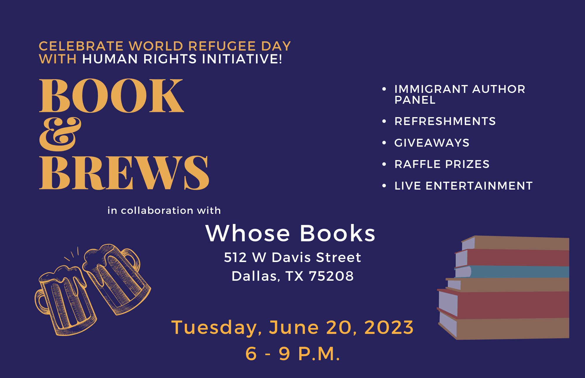 Celebrate World Refugee Day with HRI at Books & Brews! - Human Rights ...